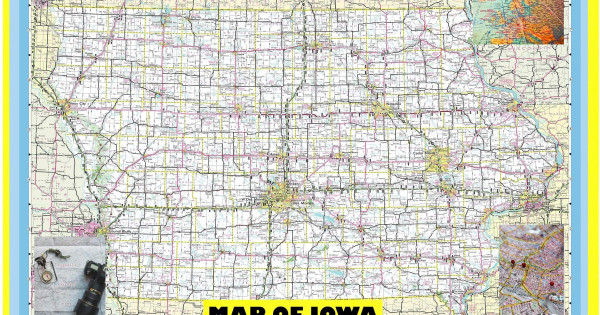 Map of Iowa Large Detailed Roads and Highways, Map of Iowa State with ...