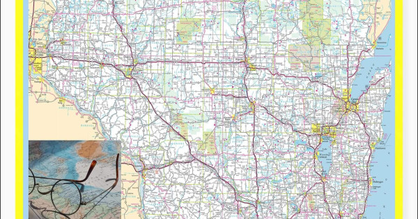Map of Wisconsin Large Detailed Roads and Highways, Map of Wisconsin ...