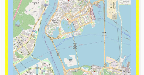 Map of Macau with Neighborhoods, Streets, Roads, Highways and Parks ...