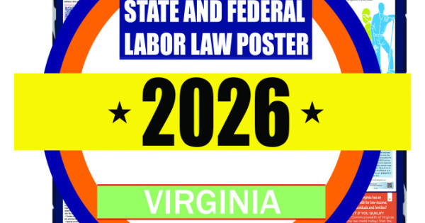 2026 Virginia State And Federal Labor Law Poster Va