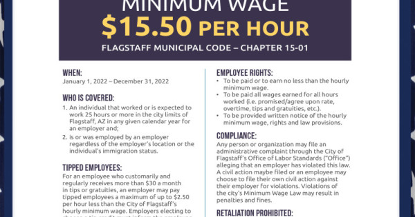 Arizona-Flagstaff Minimum Wage City Poster