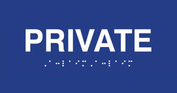 ADA Private Room Text and Braille Sign