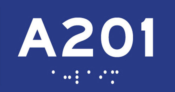 ADA Compliant Custom Room Number Sign - Tactile Text - Braille